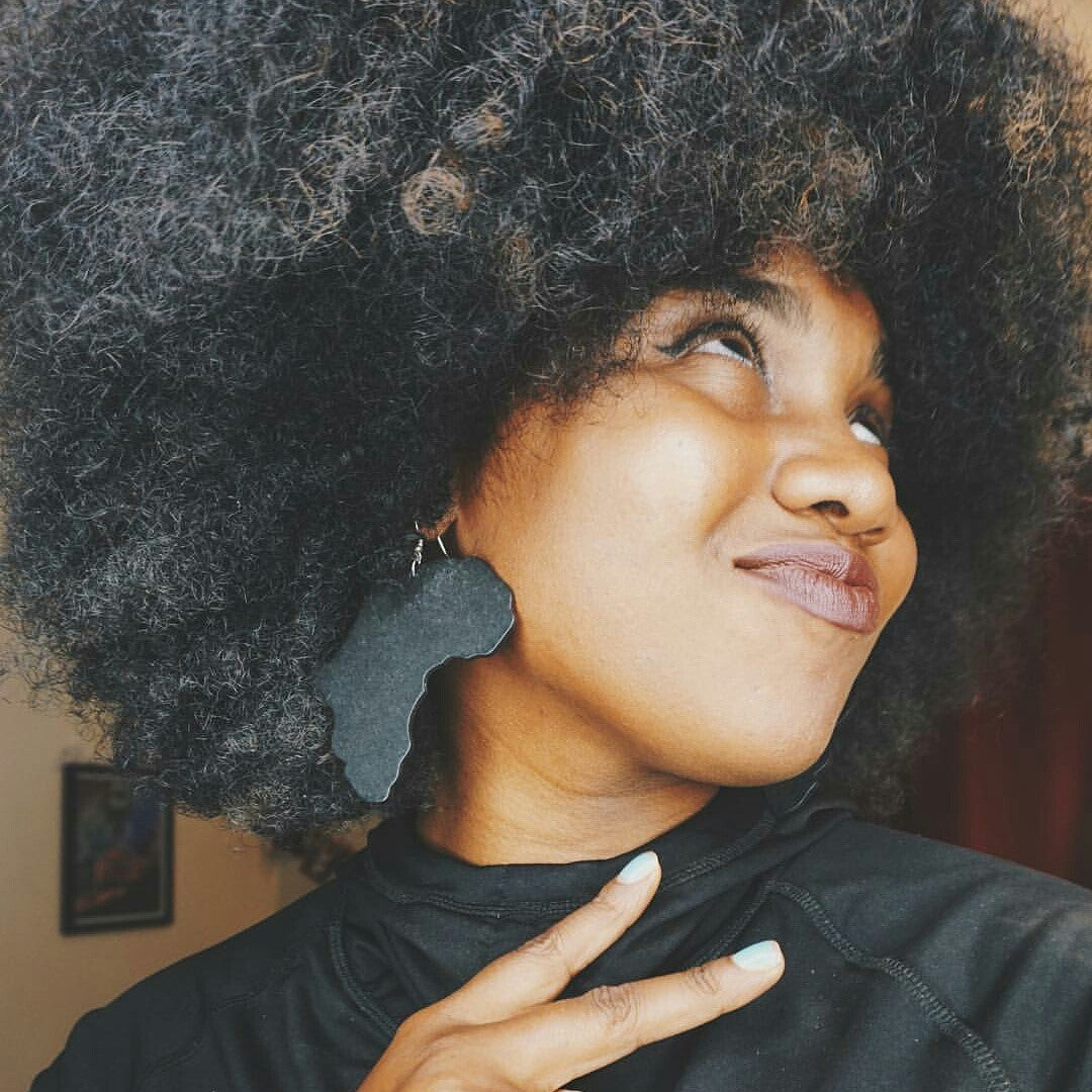Africa Shaped Earrings - wooden - 6 colors | Afrocentric earrings ...