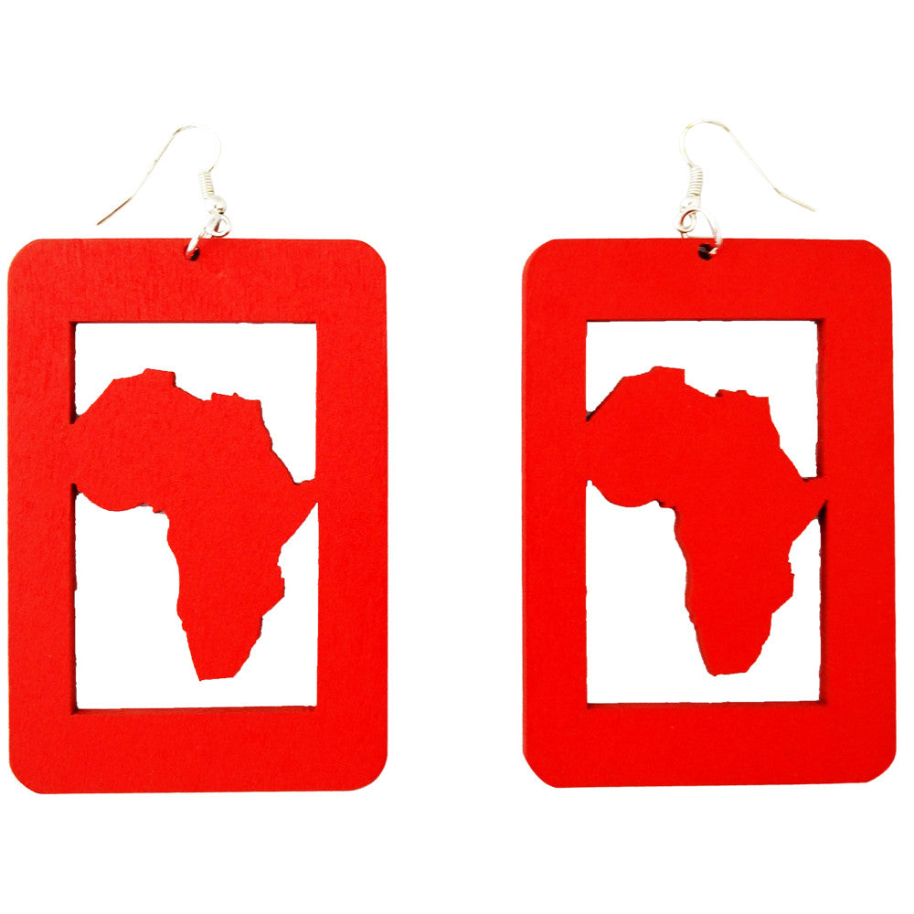 Africa Squared Earrings | Afrocentric Earrings | Africa Earrings ...