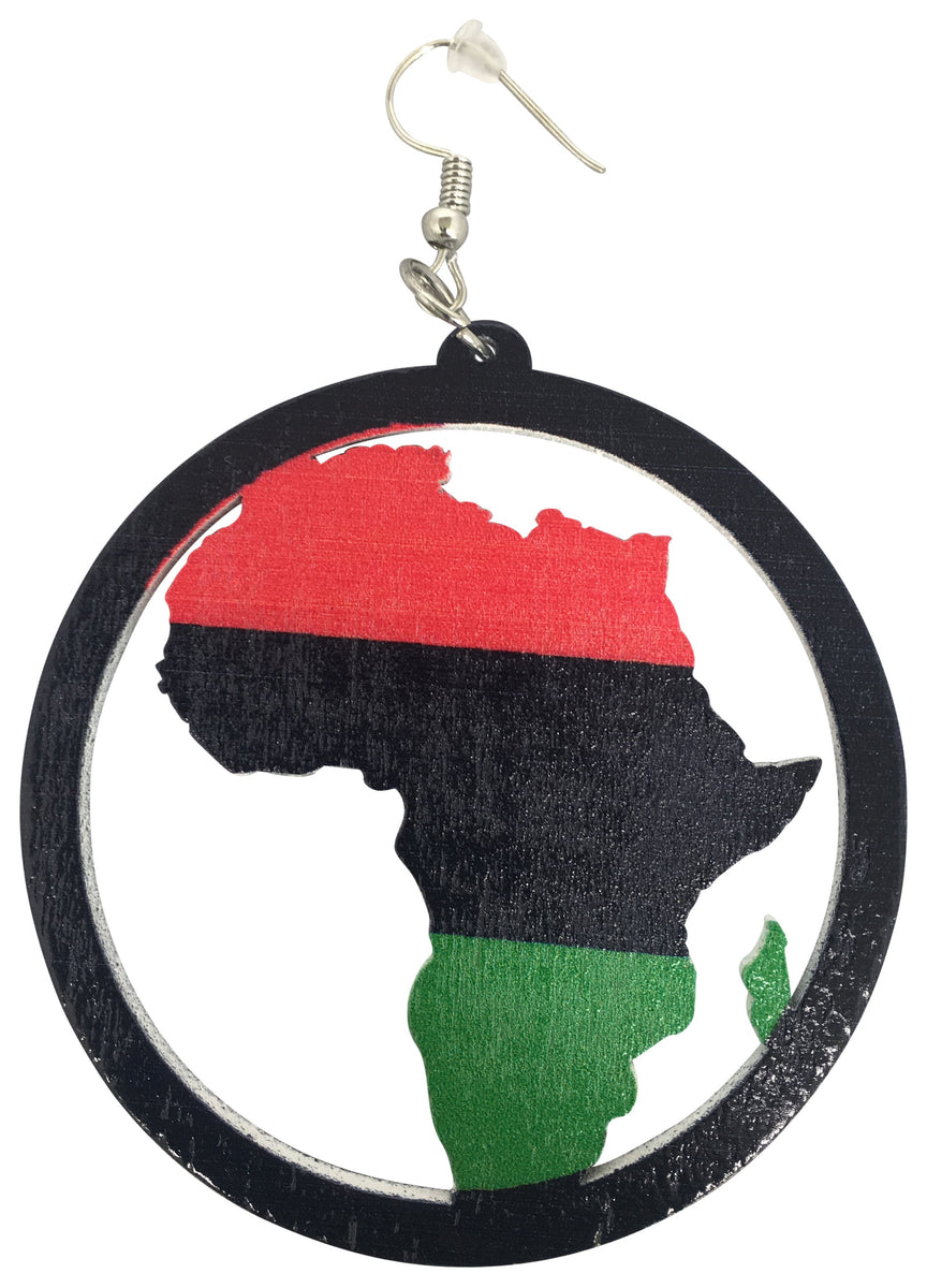 Pan-African Earrings | Africa shaped | African | Natural hair | Afroce ...