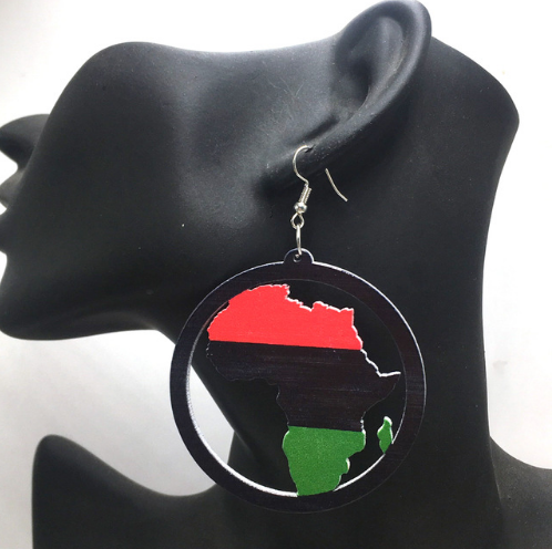 Pan-African Earrings | Africa shaped | African | Natural hair | Afroce ...